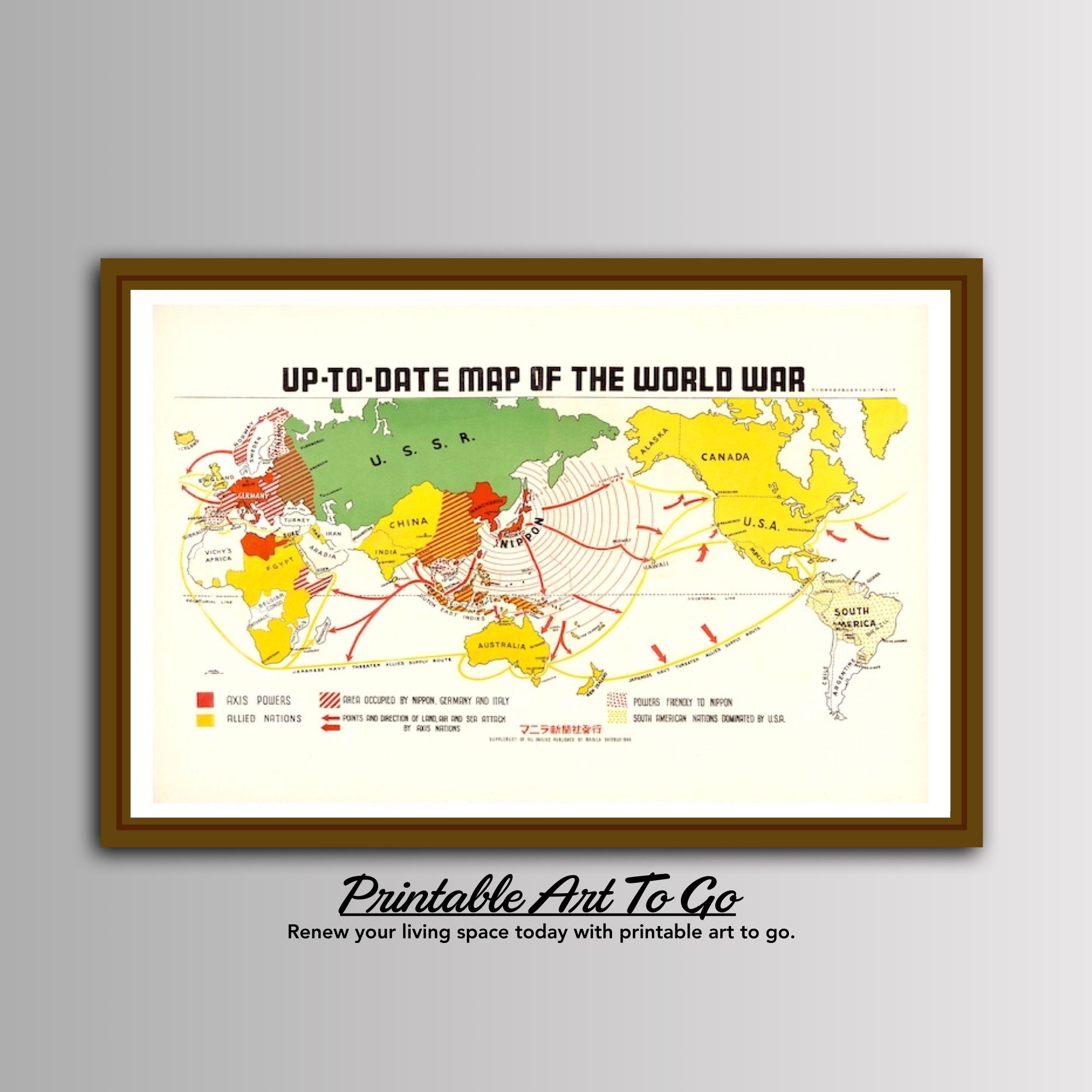 Printable 1942 World War II Map | Up-to-date Map of the World War 1942 ...