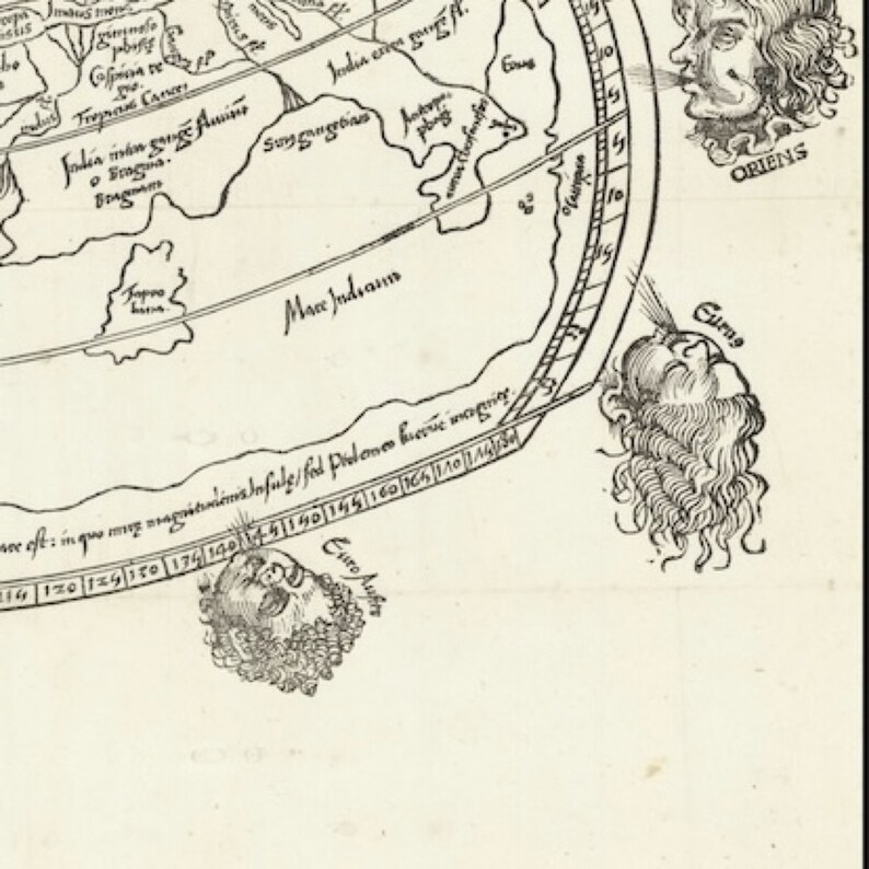 Printable 1503 World Map Printable by Gregor Reisch, High-res Historic ...