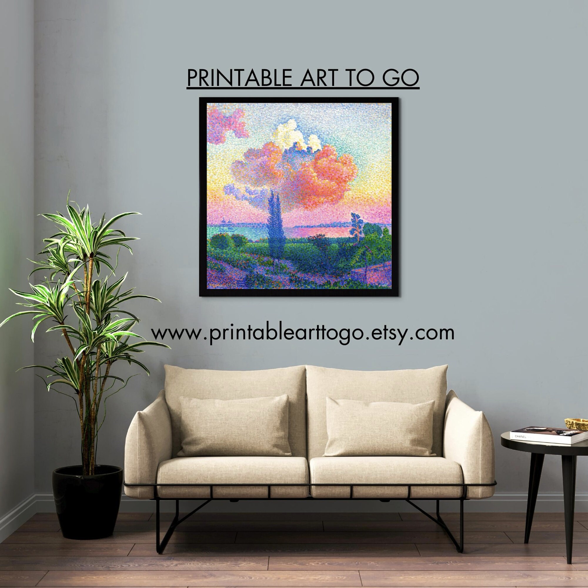 Printable French Landscape Art Vintage and Colorful Home Decor Print ...