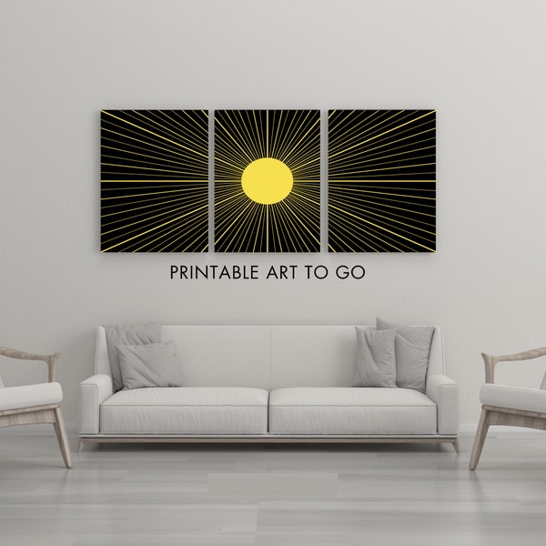 Three Panel Mid Century Wall Art - Etsy