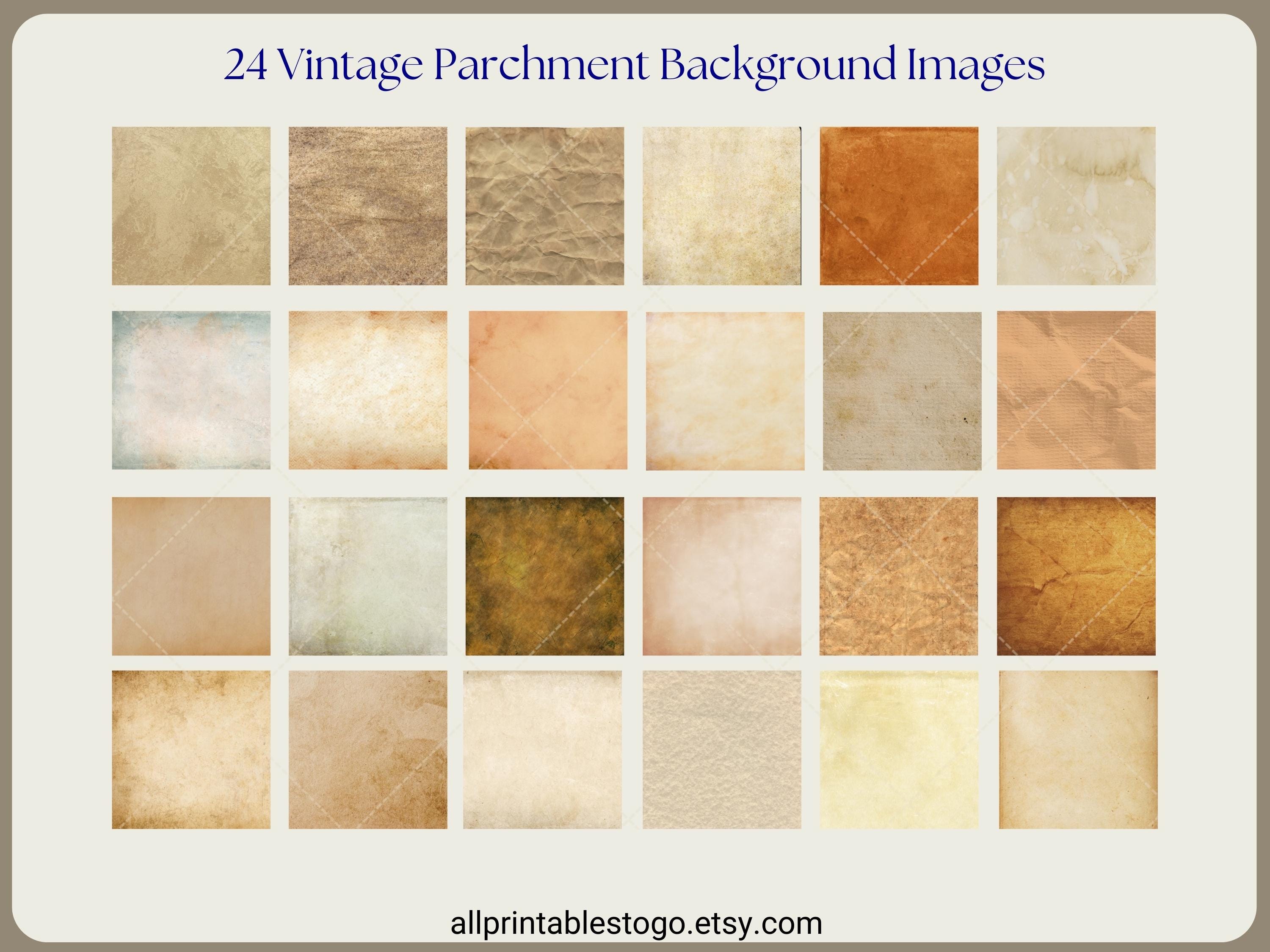 Vintage Parchment Paper Backgrounds - 24 Digital Aged Paper Textures ...