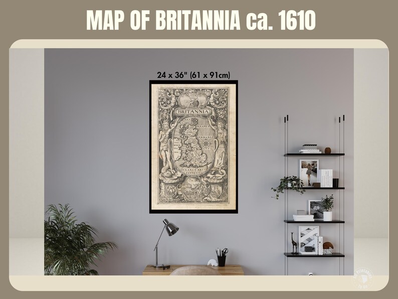 Antique Map of Britannia (ca. 1610), William Camden Map, British ...