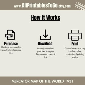 Printable Mercator Map of the World Ca. 1931; Downloadable Wall Map ...
