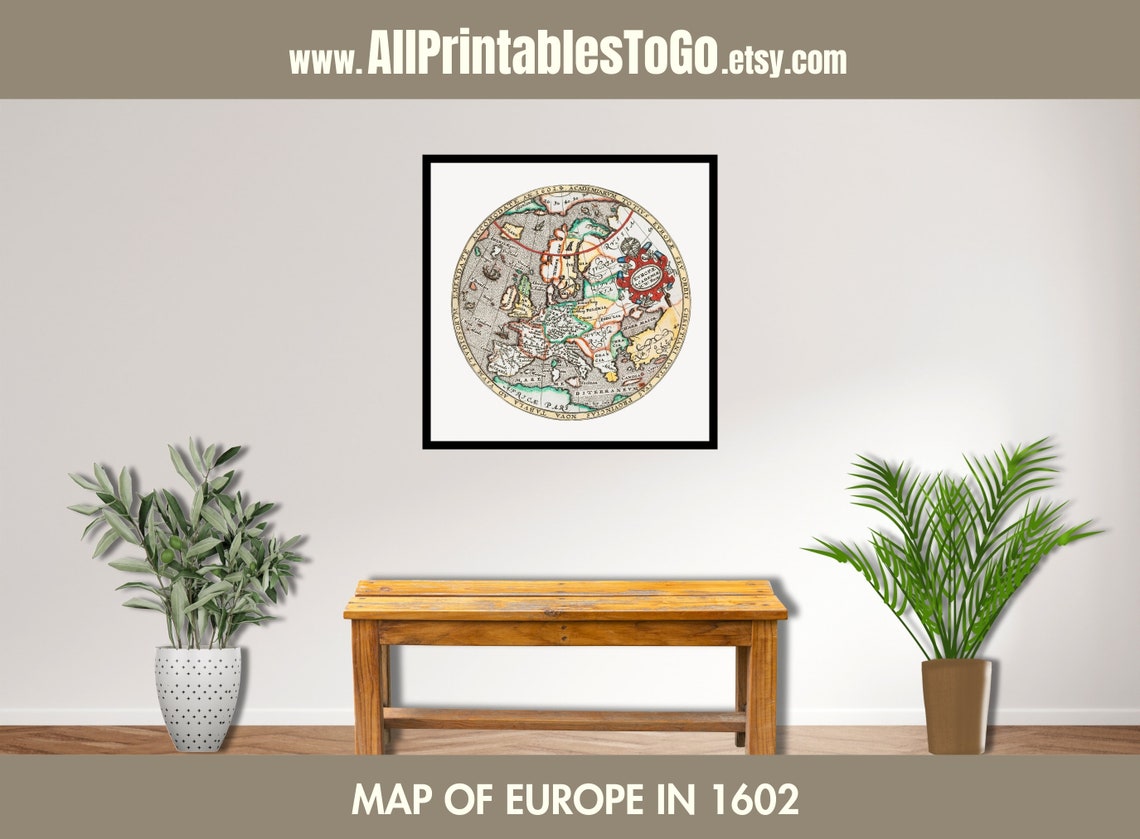 Printable Map of Europe From 1602, Antique Maps of Europe, European ...
