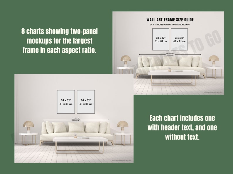 Wall Art Frame Size Guides, Wall Display Guide, Poster Size Guide ...