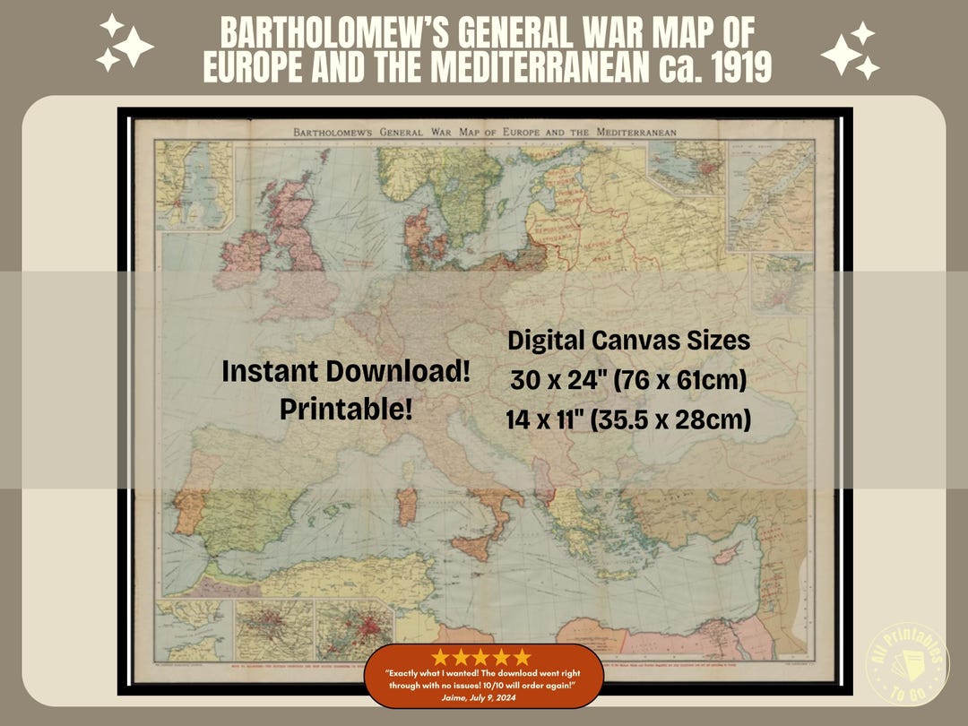 Printable World War I Map of Europe, European History, World War I ...