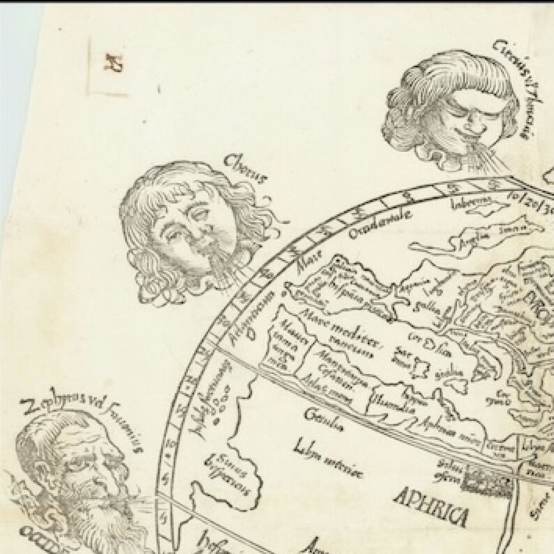 1503 World Map Print, Gregor Reisch, Historic Cartography (digital ...