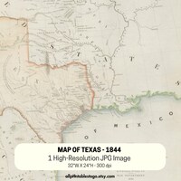 Texas Map Digital Download - Printable Map, Map of Texas, Home Decor ...