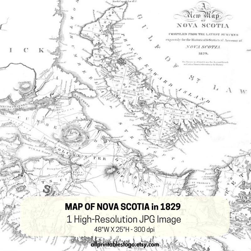 Old Maps of Nova Scotia - Etsy