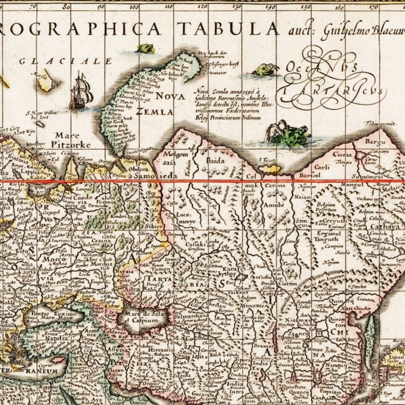 Digital Printable 1635 World Map - Nova Totius Terrarum Orbis ...