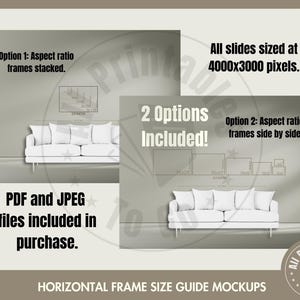 Horizontal Frame Size Mockups: Landscape Art Guide (PDF, PNG, JPEG) - Etsy