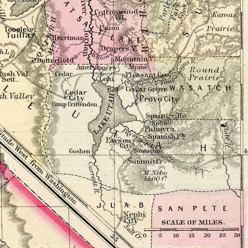 Printable 1866 County Maps of California and Great Salt Lake County ...