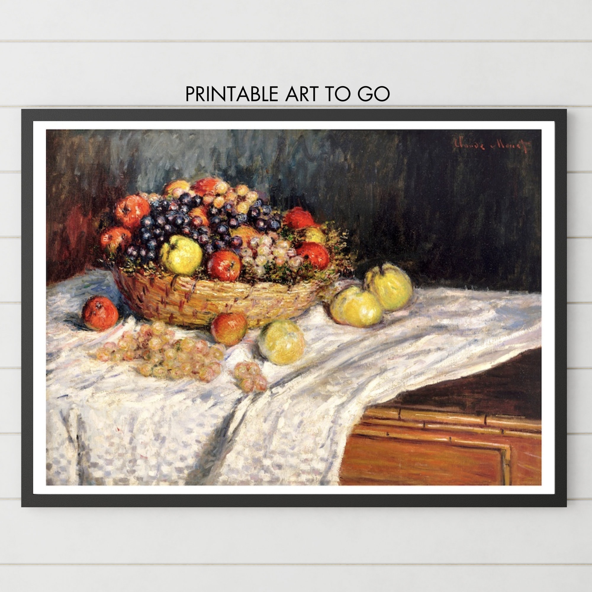 Printable Still Life: Apples and Grapes by Claude Monet 1879-80 ...