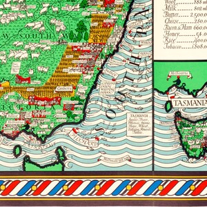 Printable 1928 Map of Australia | Digital Rendition of Antique Map ...