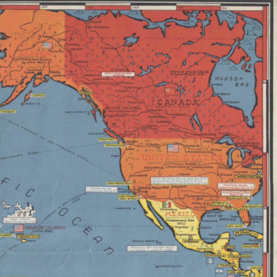 Printable World War II Map: Dated Events War Map 1944, Historical War ...
