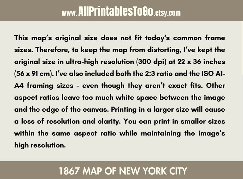 Printable 1867 Map of New York City, Antique New York Street Map ...