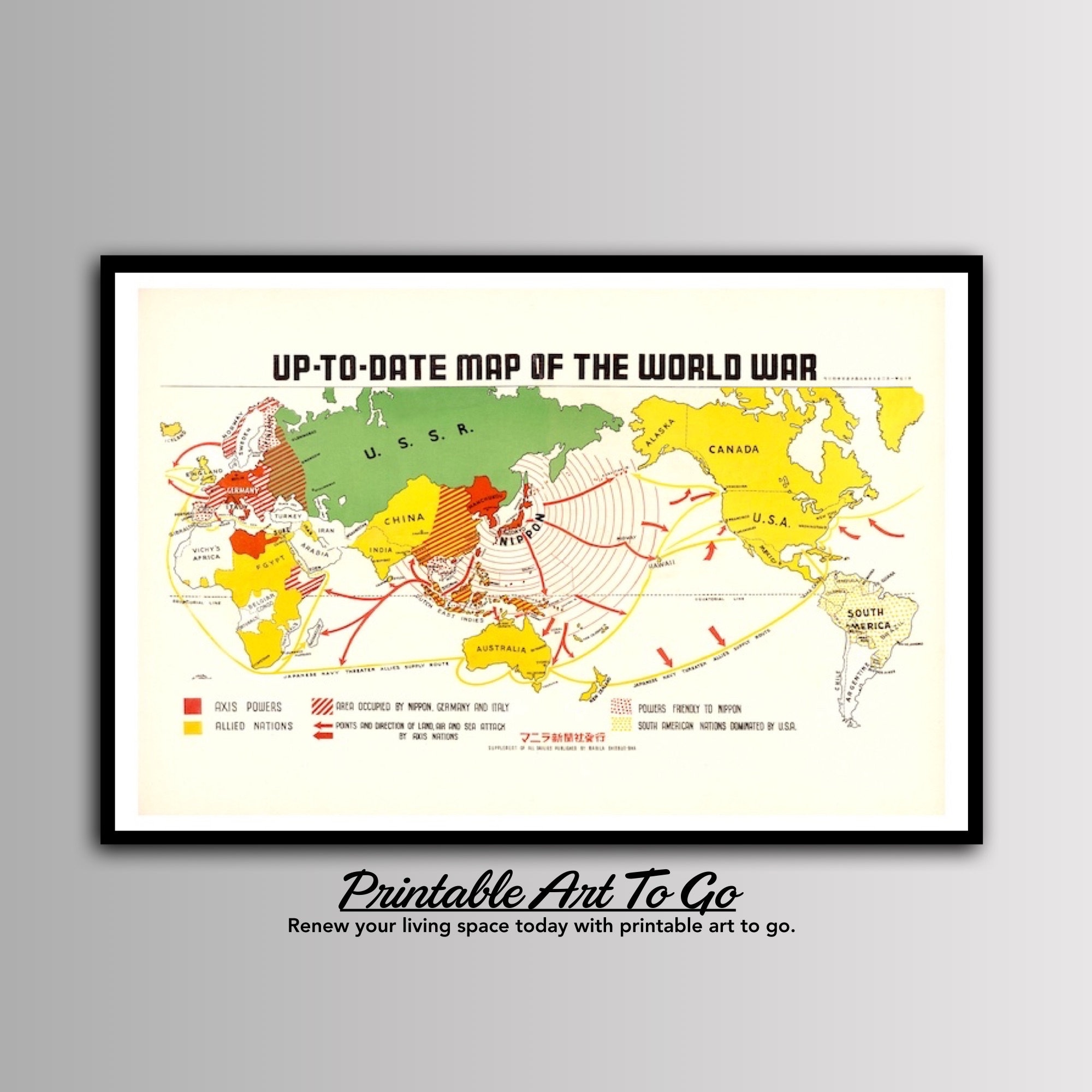 Printable 1942 World War II Map | Up-to-date Map of the World War 1942 ...