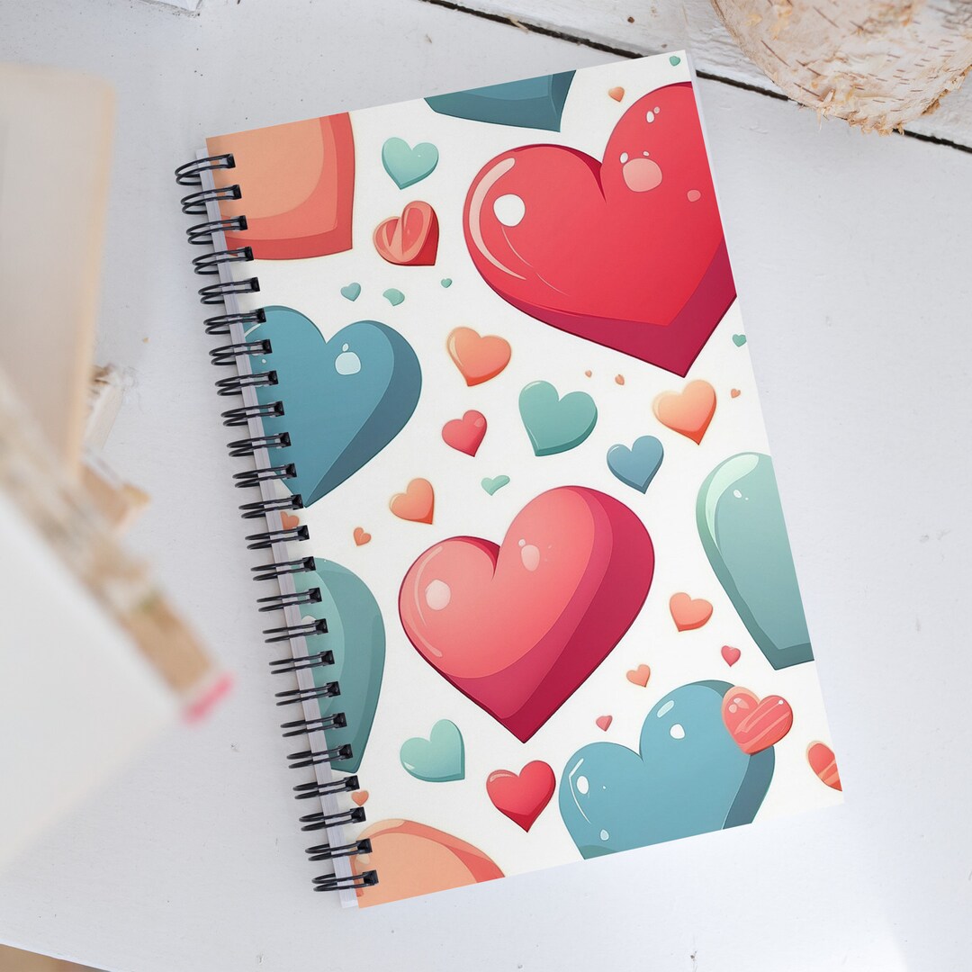 Valentines Day Notebook, Gift for Valentine, Heart Pattern Notebook ...