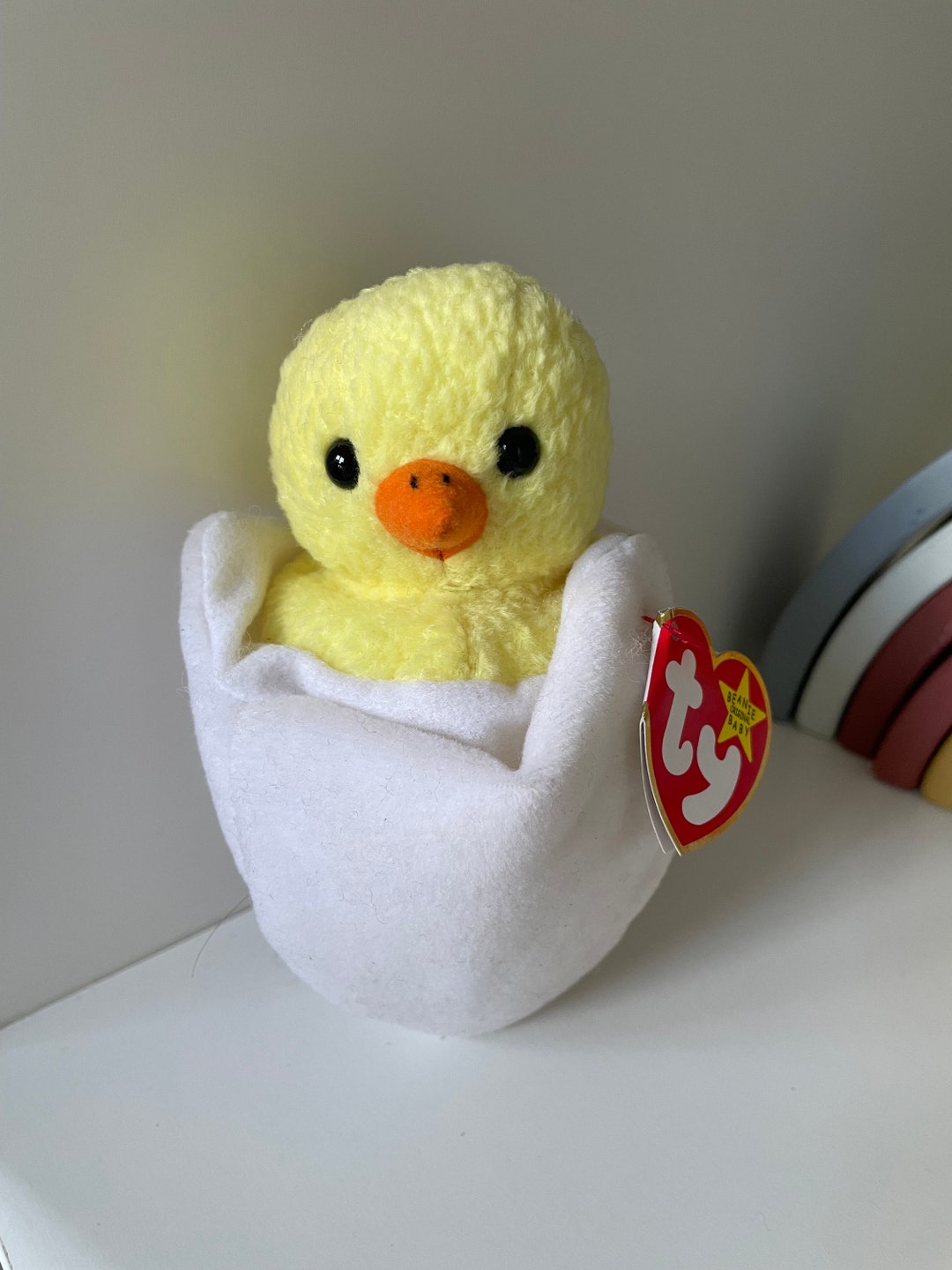 Ty "eggbert" Chick in Egg Beanie Baby - Etsy