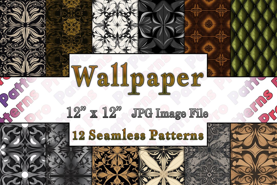 12 Wallpaper Seamless Digital Pattern Wallpaper Background Printable ...
