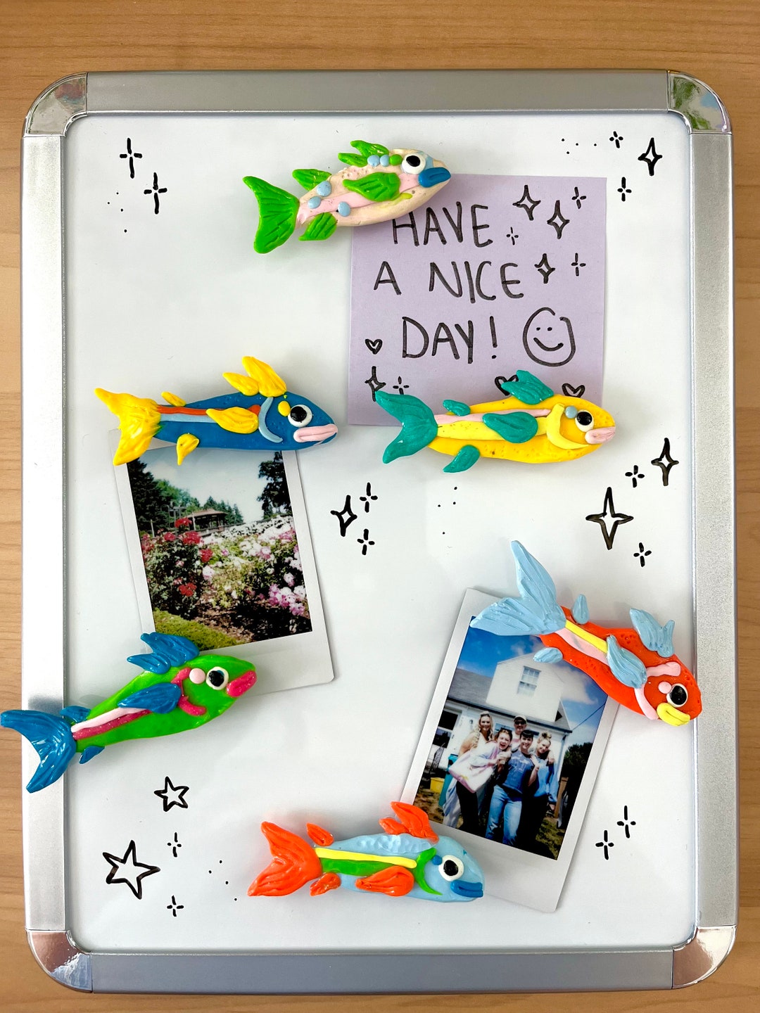 Colorful Maximalist Style Handmade Fish Magnets - Fun Funky ...