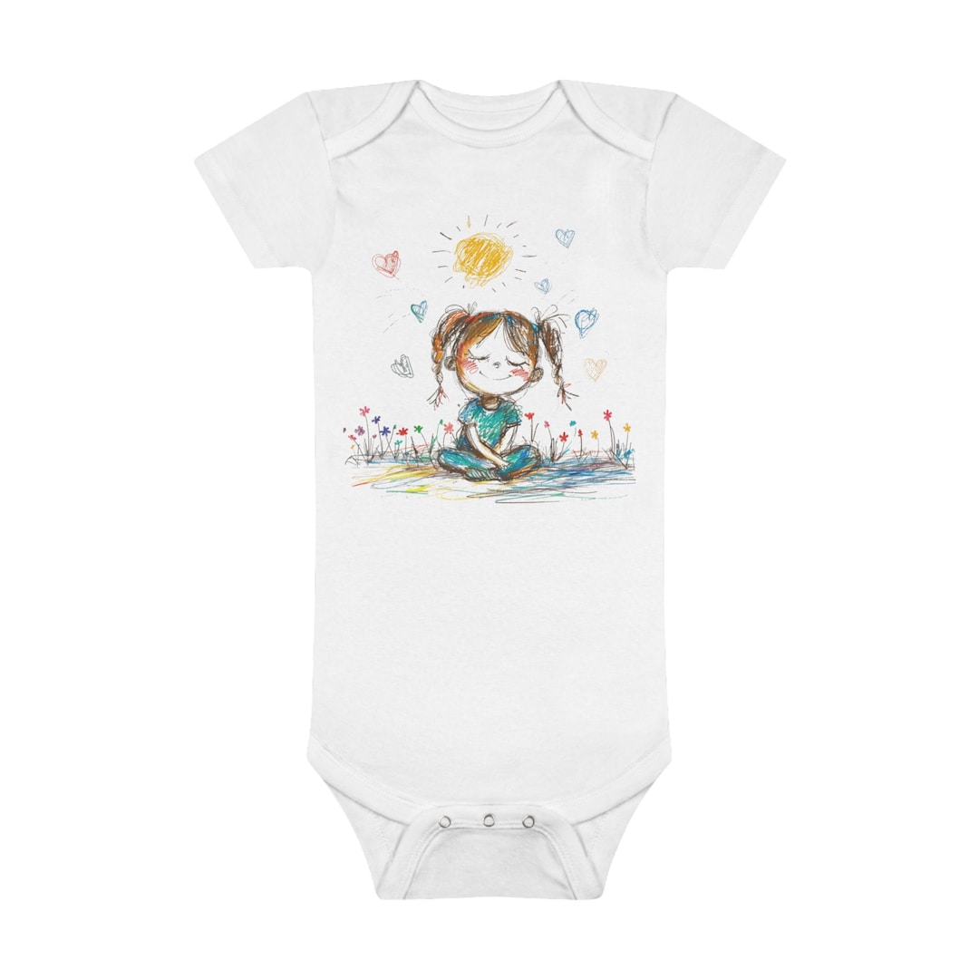 Cozy Reading Baby Onesie - Adorable Sketch Art Bodysuit for Infants ...