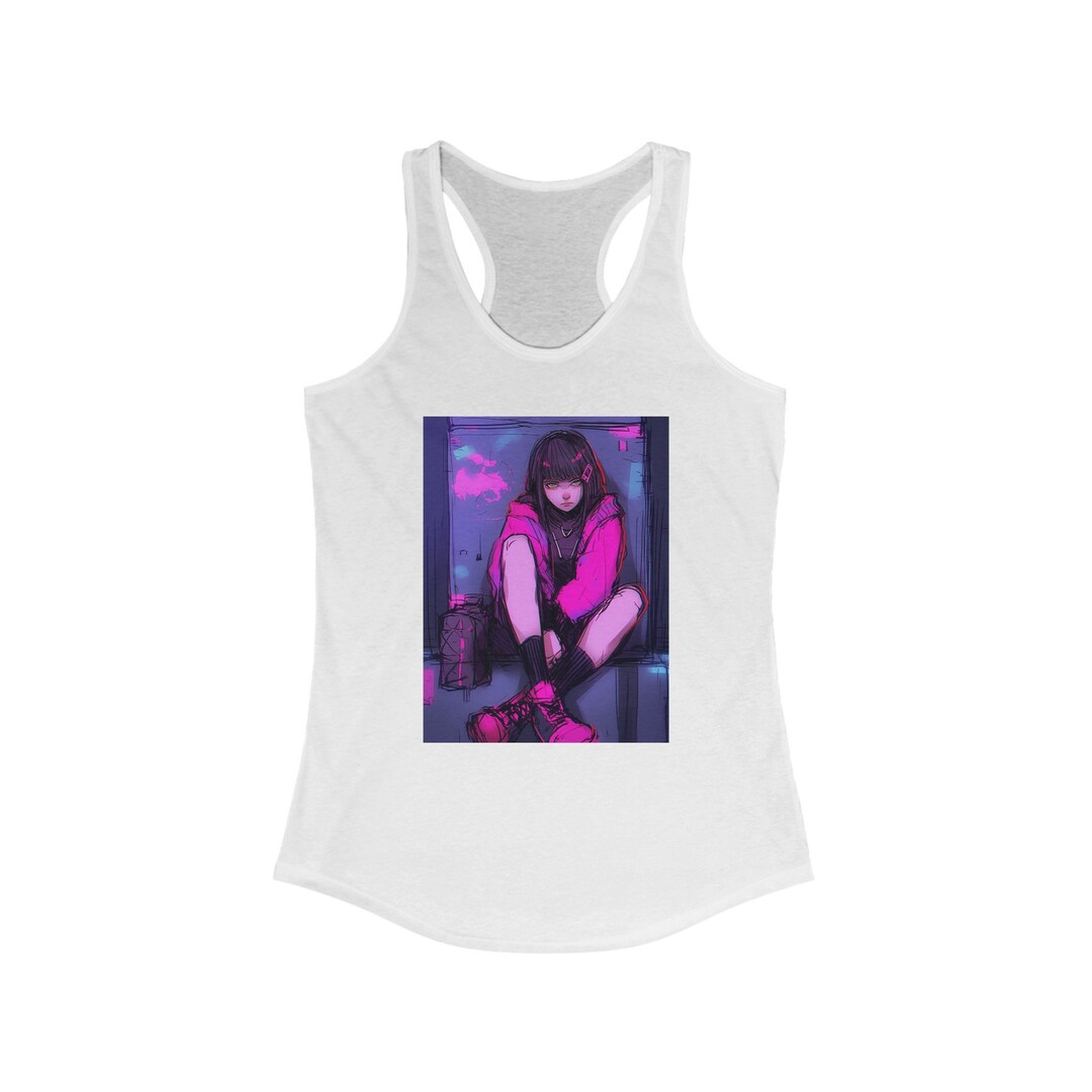 Neon Cyberpunk Racerback Tank Futuristic Fashion Top - Etsy