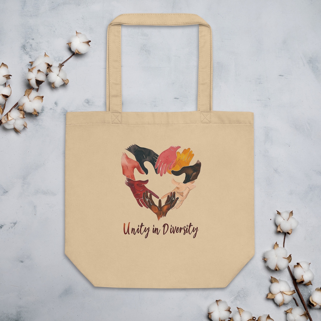 Unity in Diversity Tote Bag: Organic Cotton Reusable Shopping Bag - Etsy