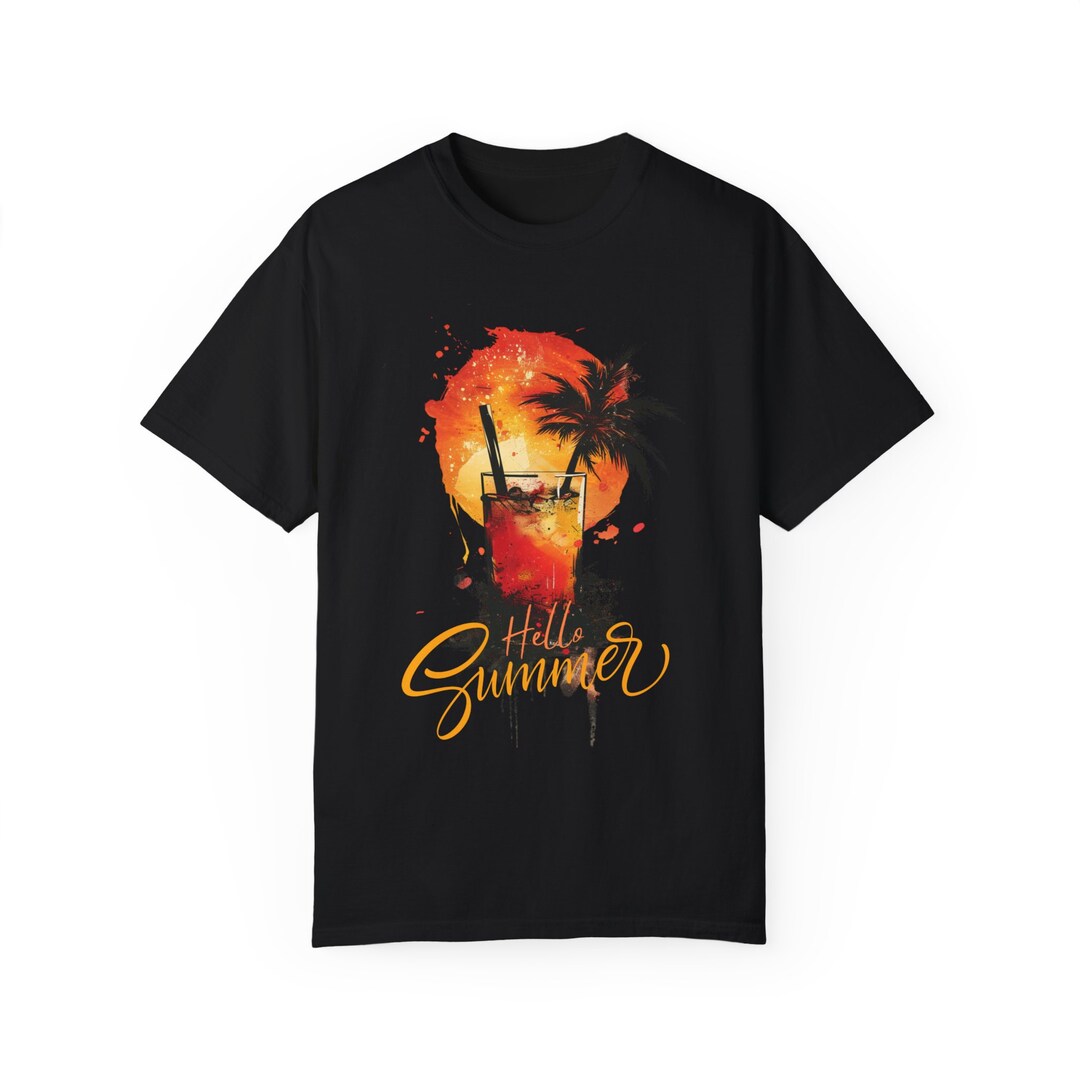Hot Summer Sunset Tee - Tropical Beach T-shirt - Etsy