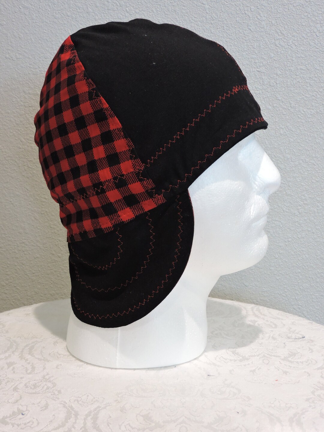 Gingham Welder Cap, Welding Cap, Reversible, 100 % Cotton, Made to ...