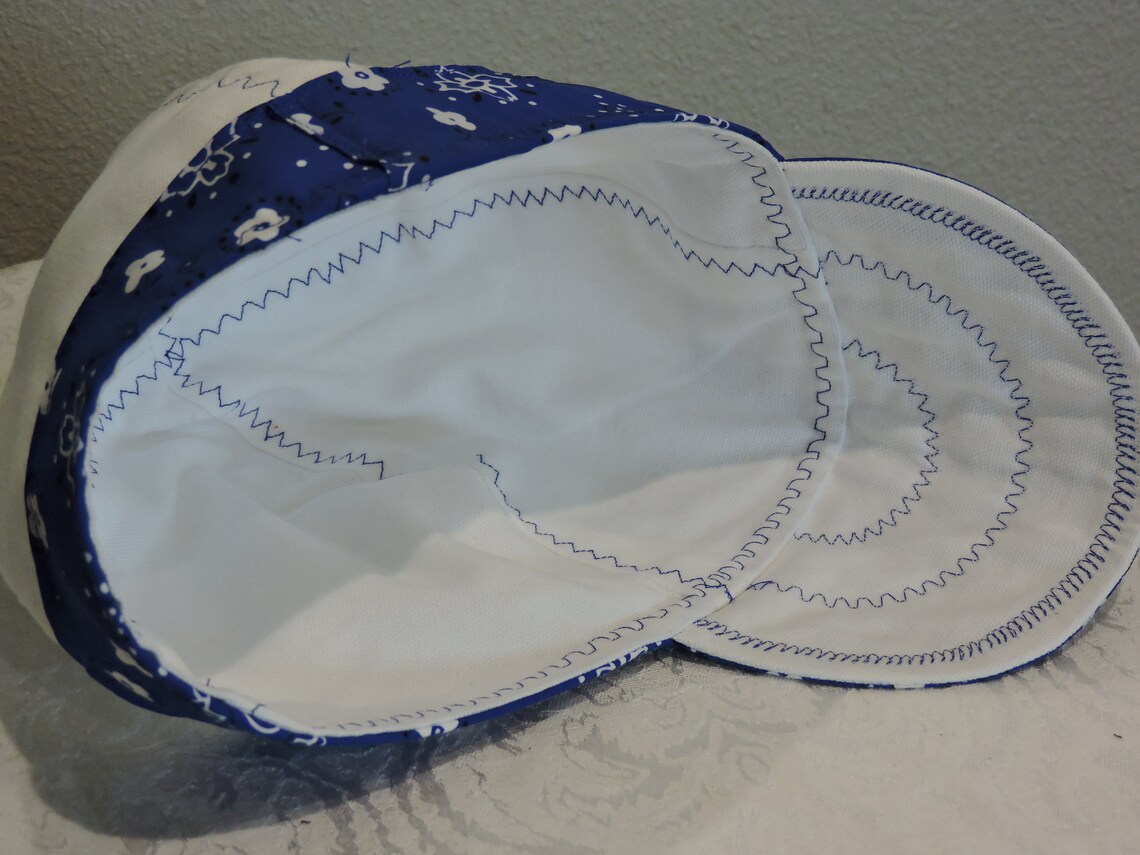 Blue Bandana Welder Cap, Blue Bandana Welding Cap, Welding Crown ...