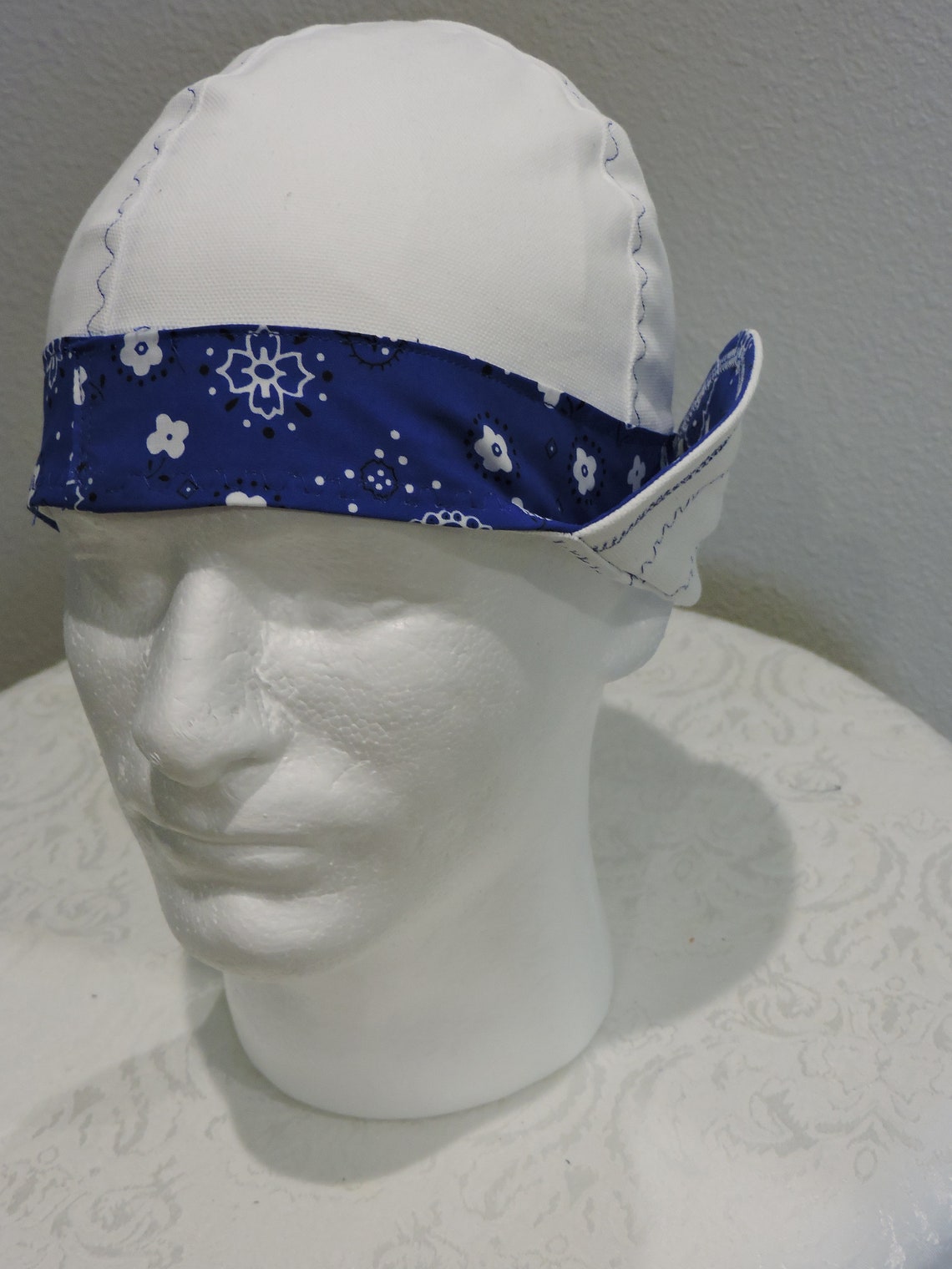 Blue Bandana Welder Cap, Blue Bandana Welding Cap, Welding Crown ...