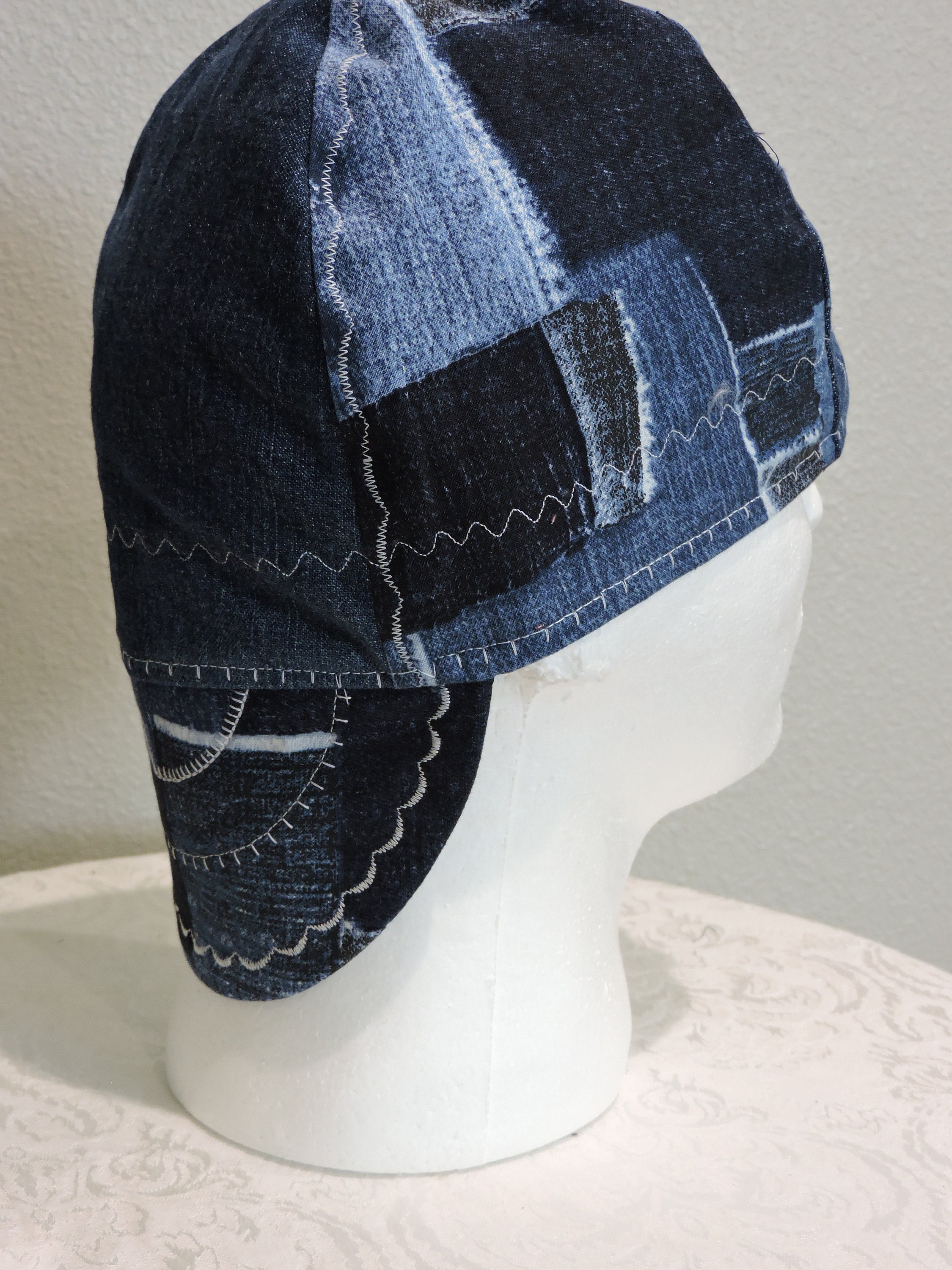 Denim Welders Cap, Blue Jean Welding Cap, Welders Cap, Welding Cap, 100 ...