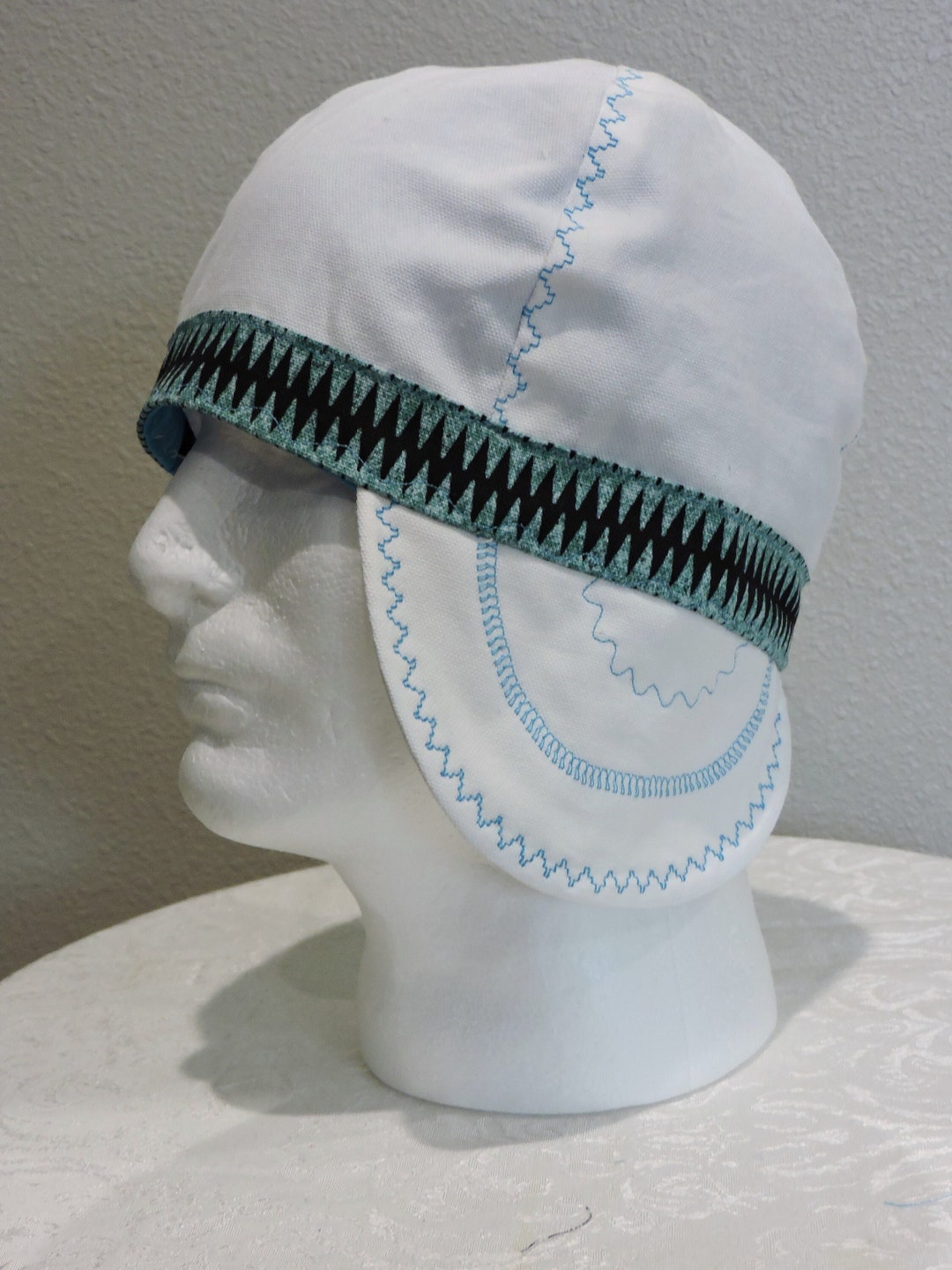 White Welders Cap, Native Welding Cap, Reversible, 100% Cotton, Made to ...