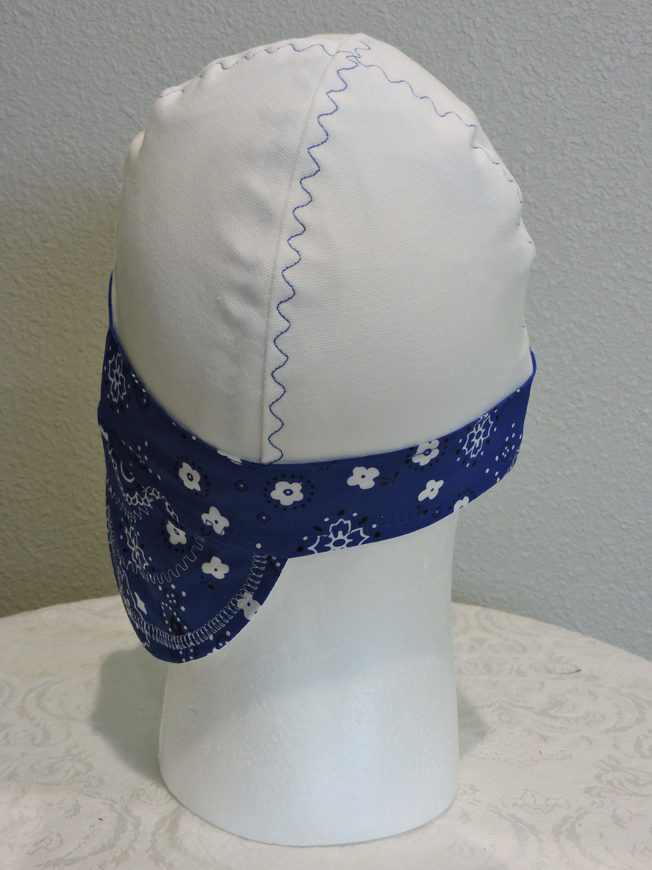 Blue Bandana Welder Cap, Blue Bandana Welding Cap, Welding Crown ...