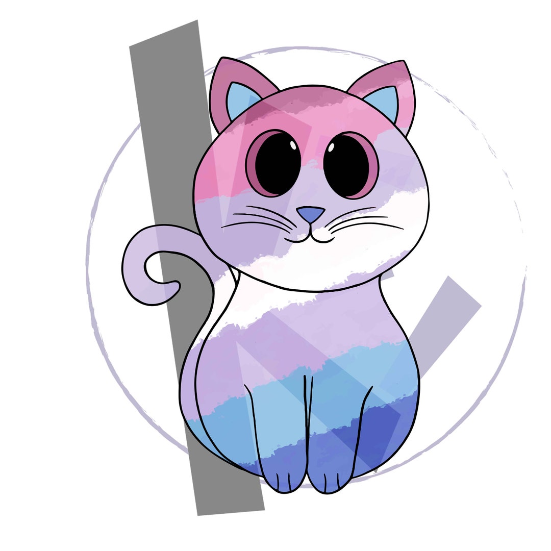 Bigender, Bigender Pride Flag, Pride Flag, Cat, Pride Cat - Etsy