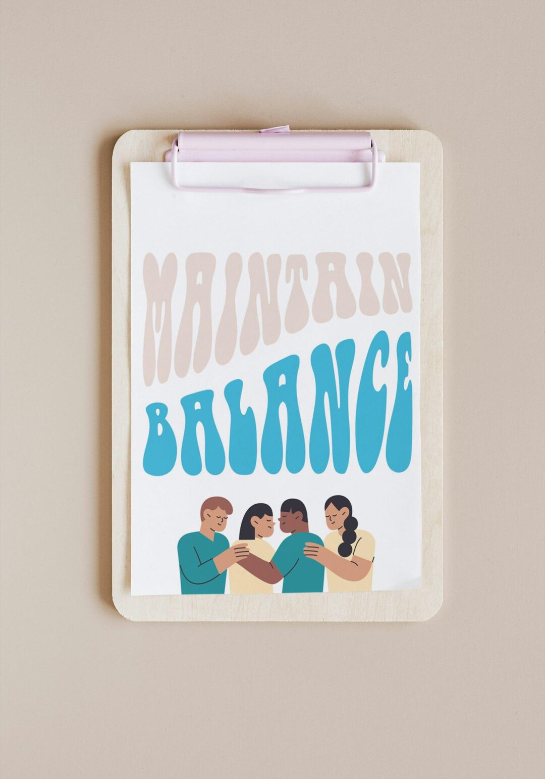 Inspirational Balance Poster maintain Balance Typography With Group Hug ...