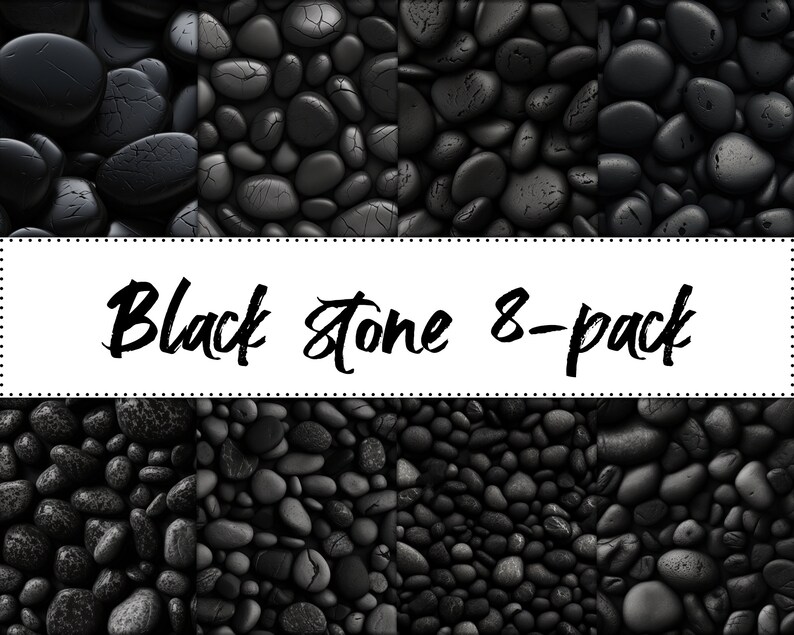 Black Smooth Stone Seamless Digital Background 8-pack - Etsy