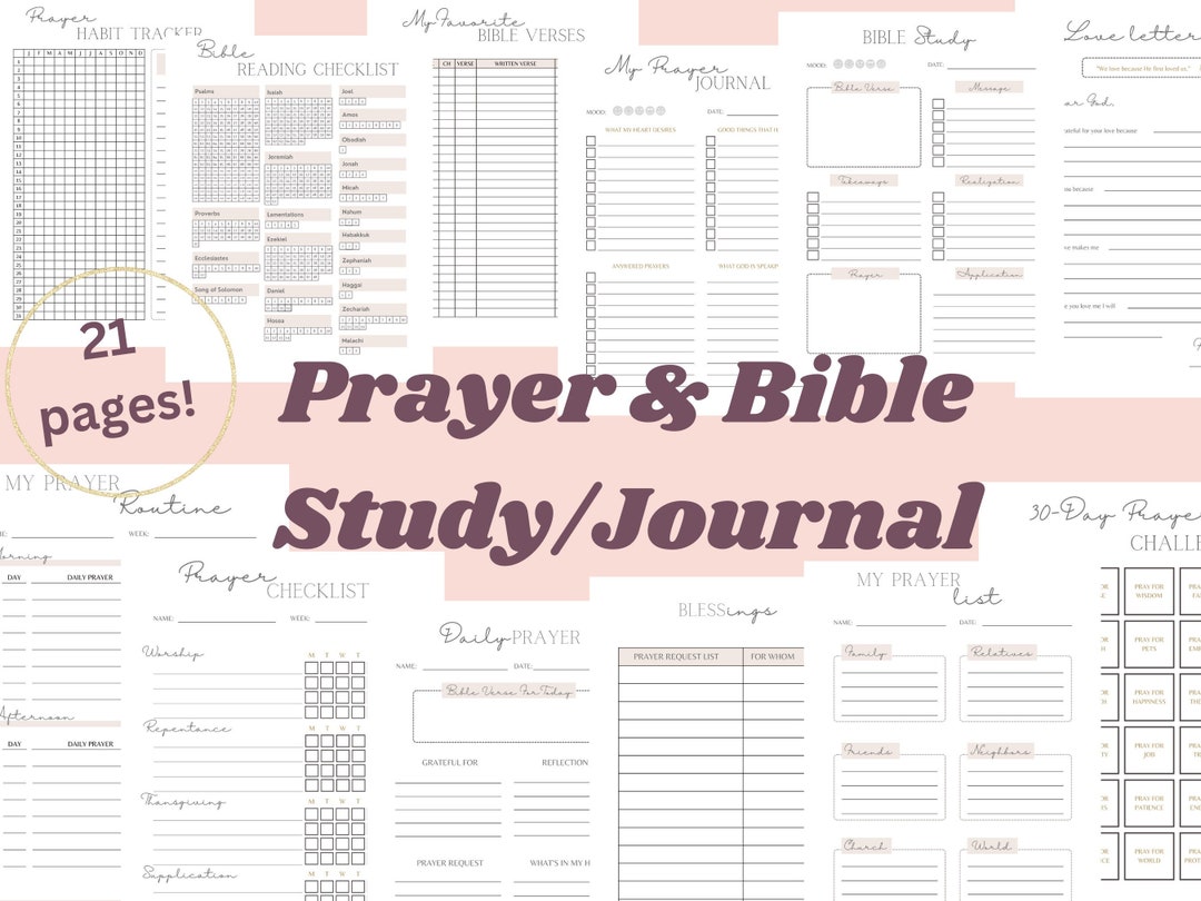 Prayer Journal Printable Bible Study Guide Gratitude - Etsy
