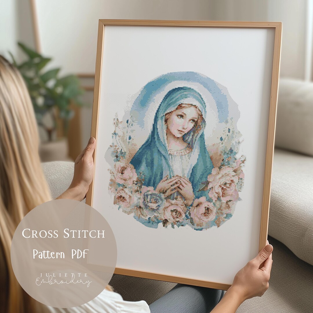Cross Stitch Pattern Virgin Mary |our Lady Guadalupe Embroidery Designs ...