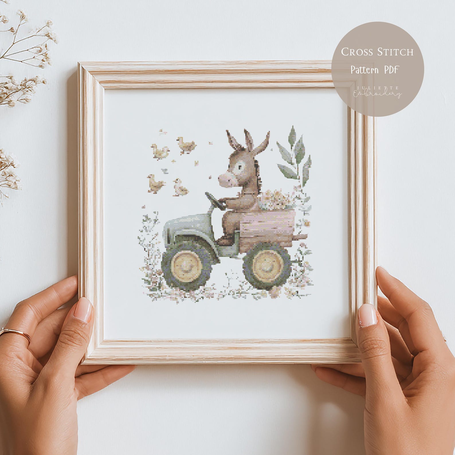 Cross Stitch Pattern Cute Donkey | Farm Animal Embroidery Designs PDF ...
