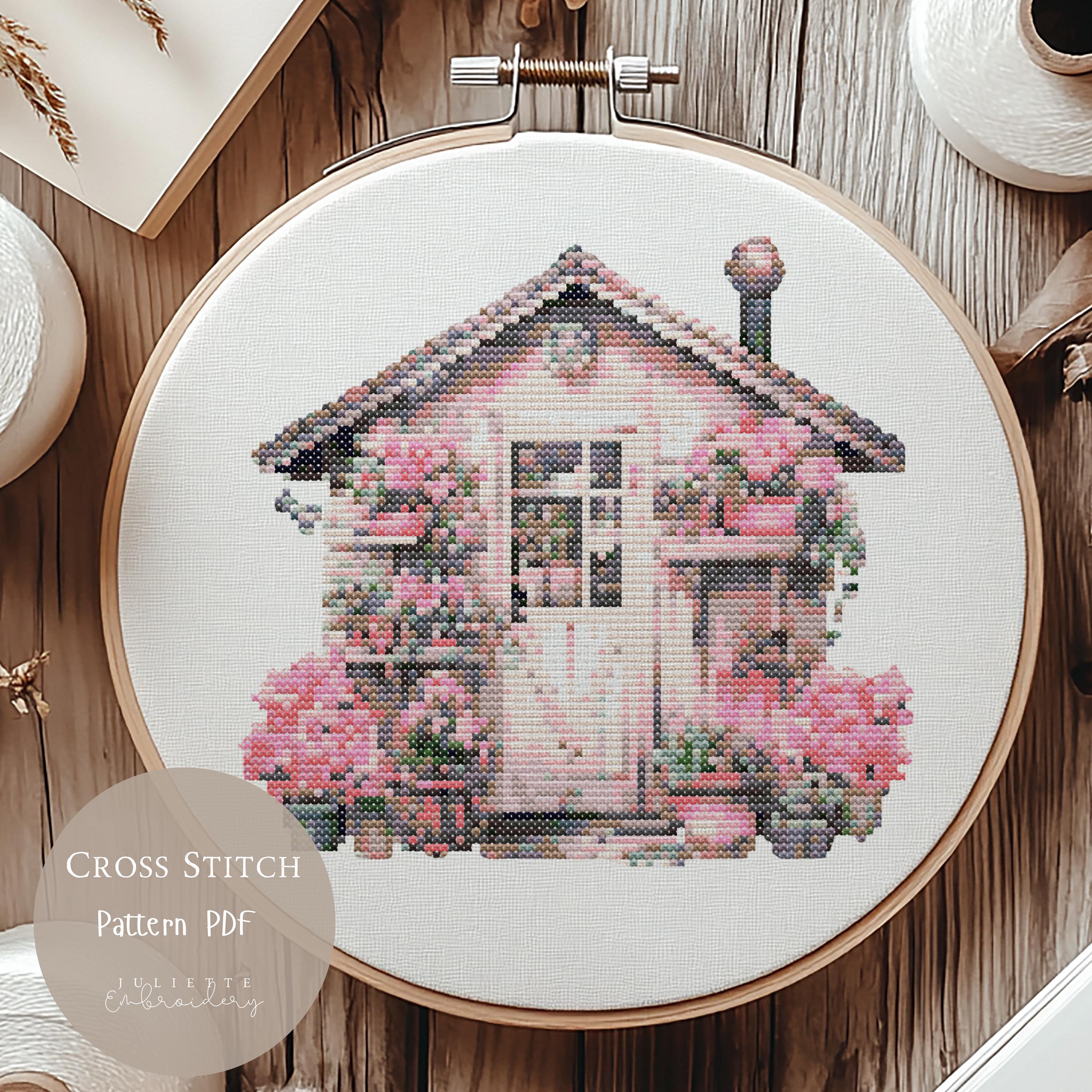 Cross Stitch Pattern Cute House|flower Home Cross Stitch Embroidery ...