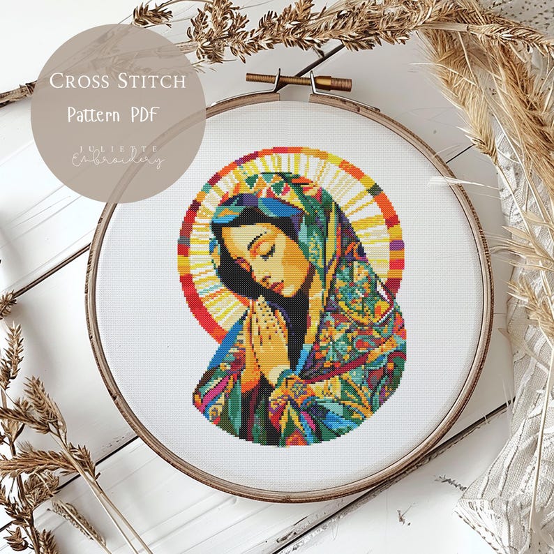 Cross Stitch Pattern Virgin Mary |our Lady Guadalupe Embroidery Designs ...