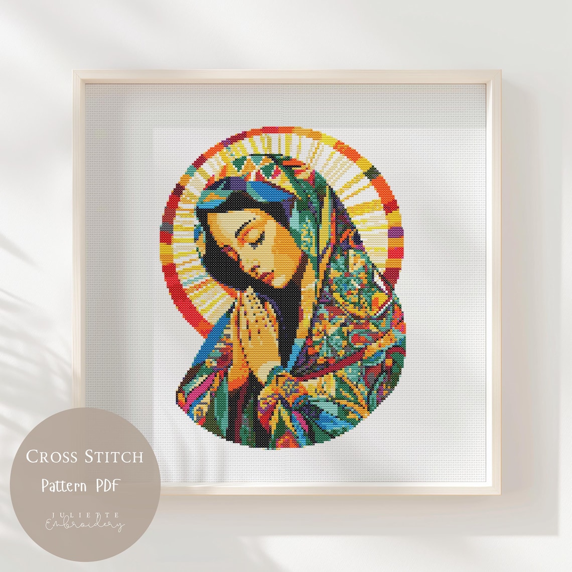 Cross Stitch Pattern Virgin Mary |our Lady Guadalupe Embroidery Designs ...