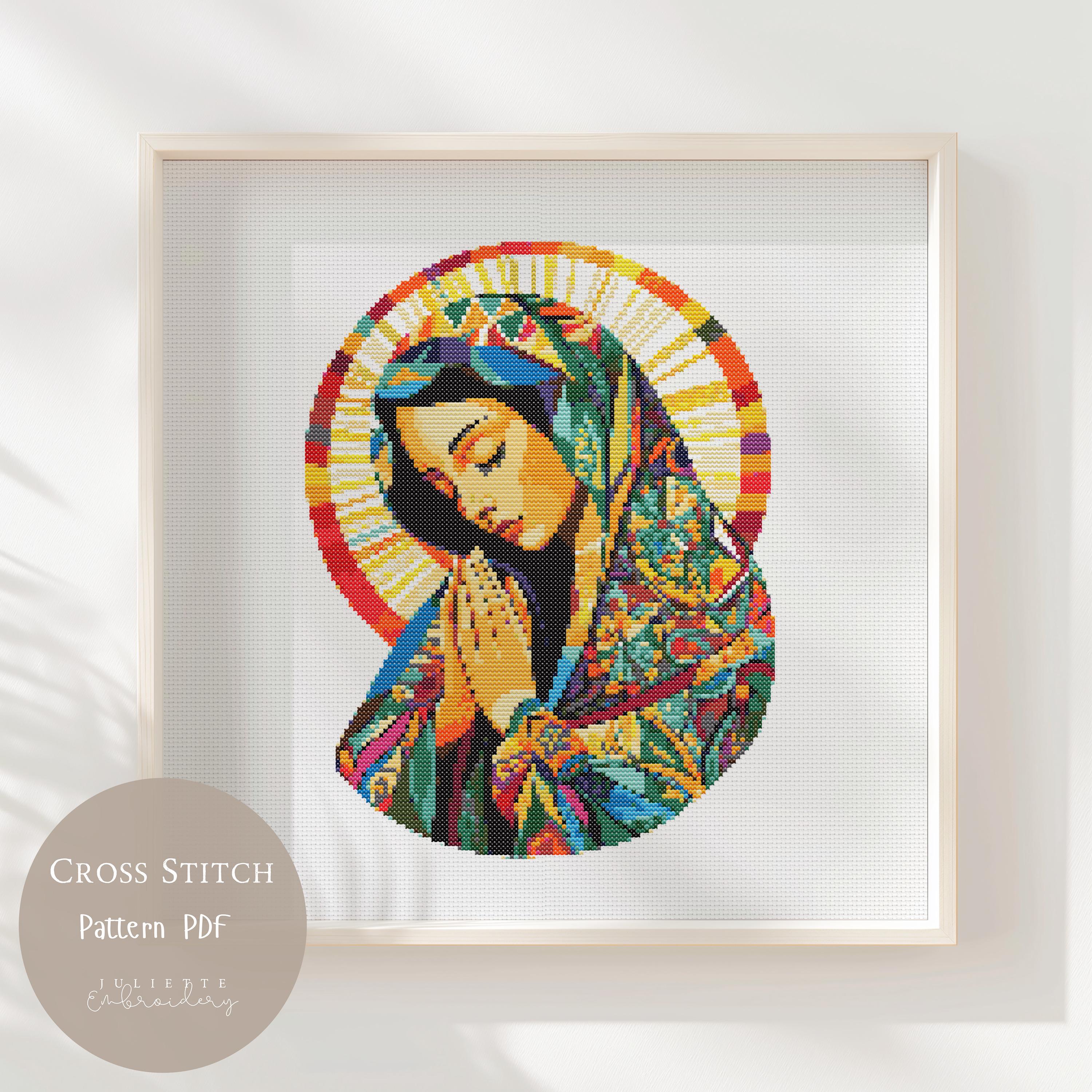 Cross Stitch Pattern Virgin Mary |our Lady Guadalupe Embroidery Designs ...
