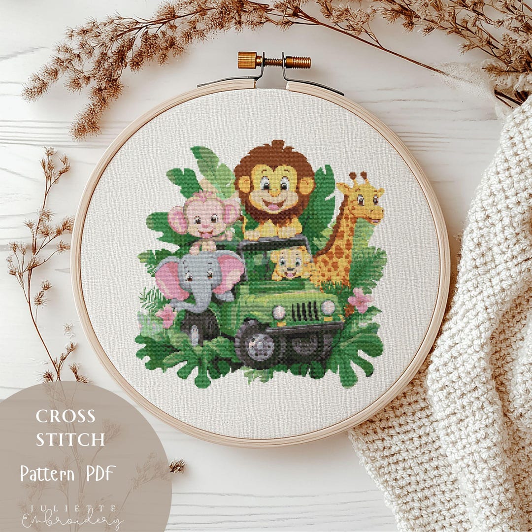 Cross Stitch Pattern Savana Animal |nursery Embroidery Designs Pdf ...