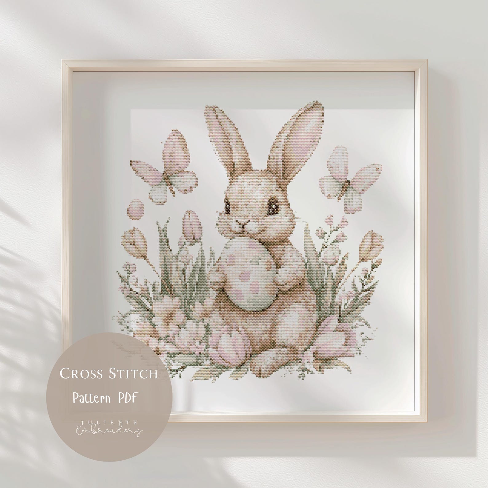 Cross Stitch Pattern With Easter Bunny | Embroidery Designs PDF ...