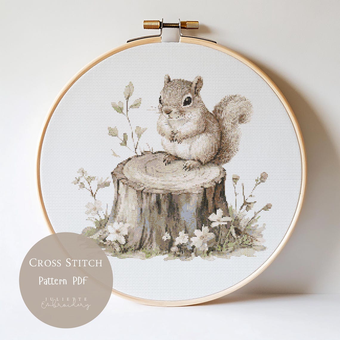 Cross Stitch Pattern With Cute Squirrel | Embroidery Designs PDF ...