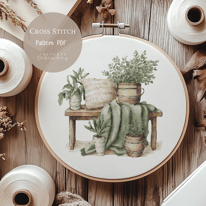 Cross Stitch Pattern Home Plants |plants Embroidery Designs Pdf|modern ...