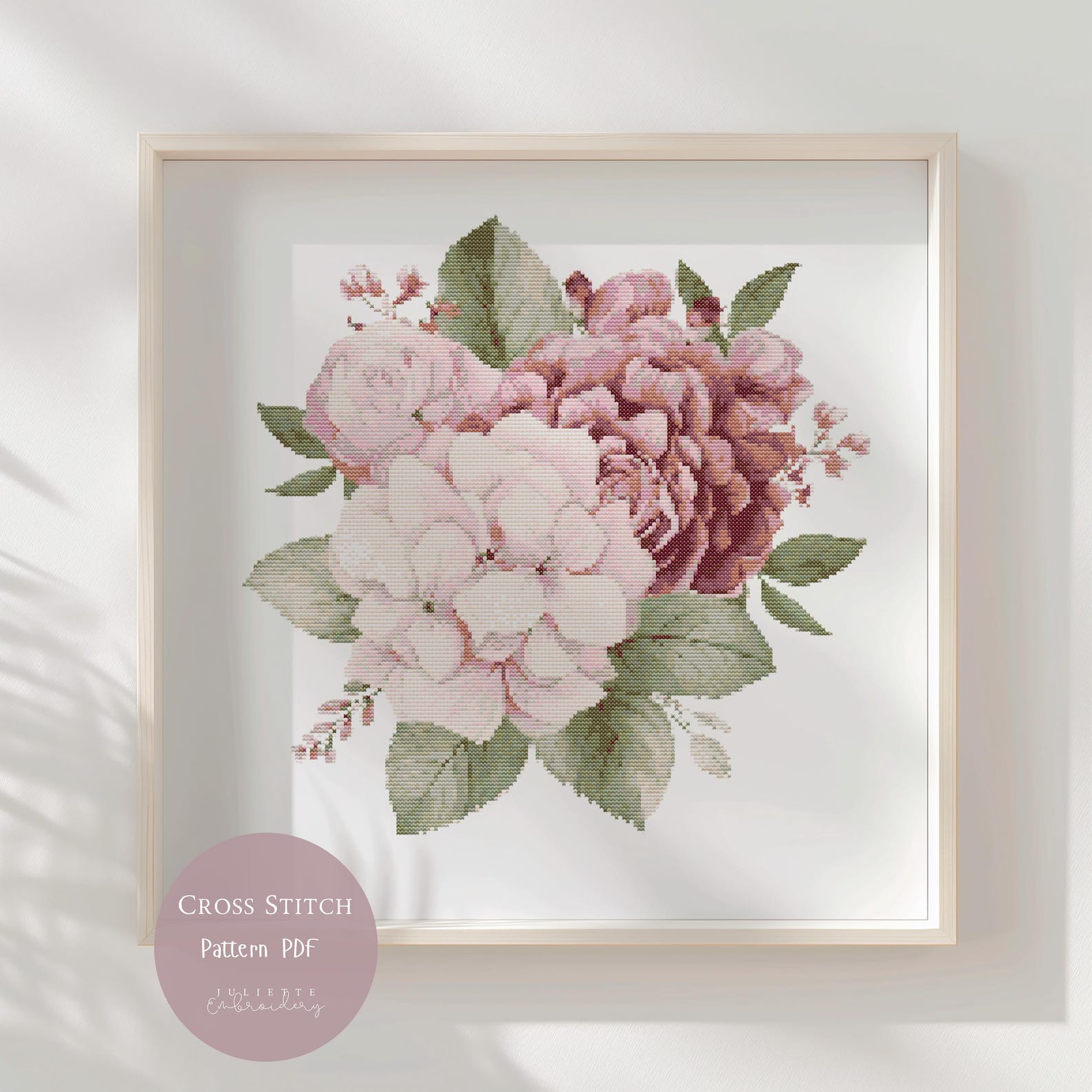 Cross Stitch Pattern Flower Hydrangeas|floral Embroidery Design Pdf ...